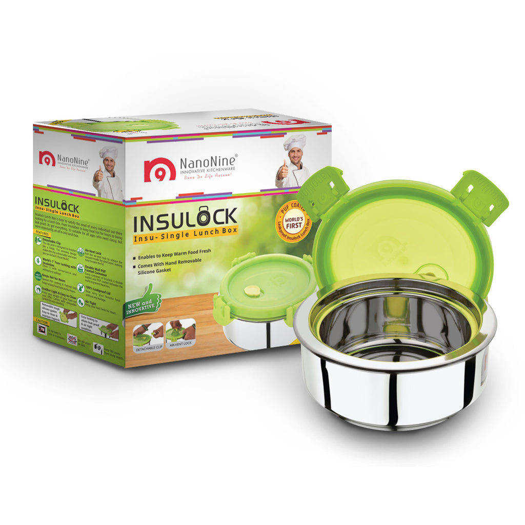 NanoNine Insulock 450ml Green Double Wall Insulated Stainless Steel Lu