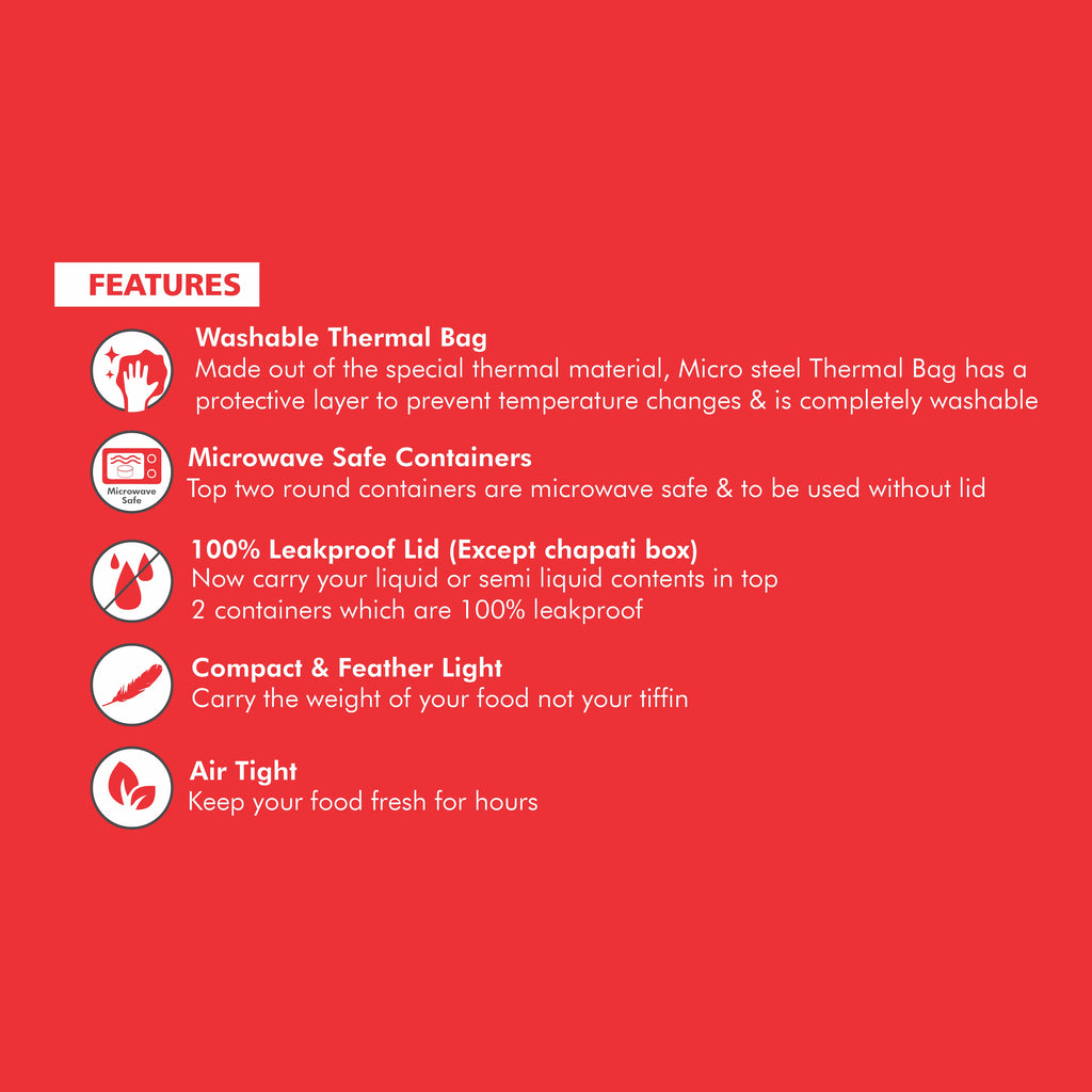 NanoNine Micro Steel Lunch Set: 2 Air-Tight (250ml X 2) Stainless Stee