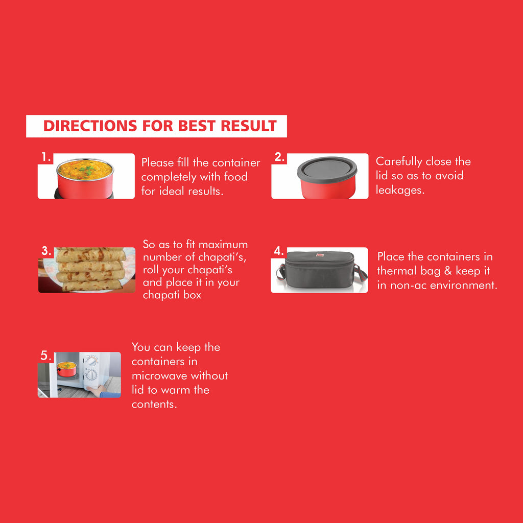 NanoNine Micro Steel Lunch Set: 2 Air-Tight (250ml X 2) Stainless Stee