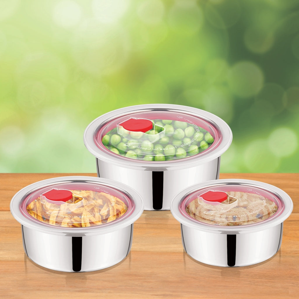 NanoNine Vacuu Tight 250 ml+600 ml+900 ml Single Wall Stainless Steel